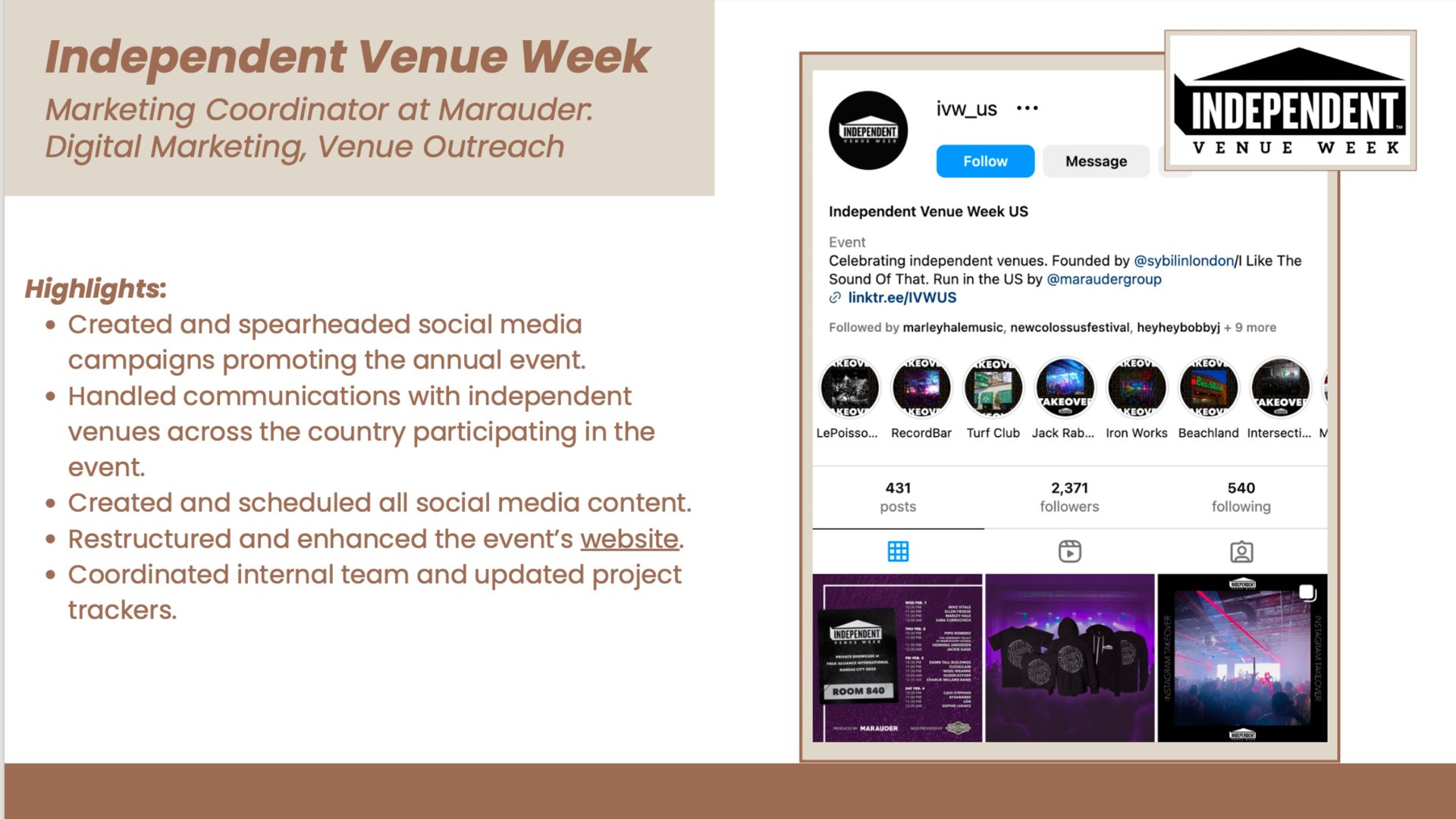 Independent Venue Week - Concert / Performance in New York, NY | The Vendry