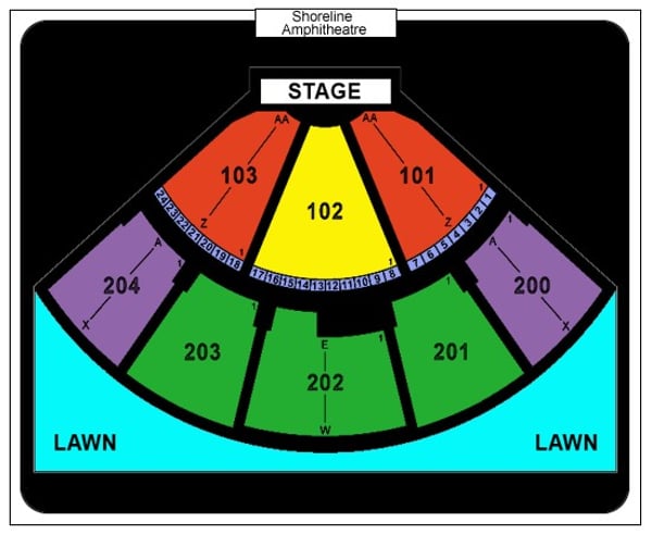 Shoreline Amphitheatre Seating Chart